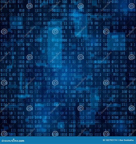 Technology Abstract Background Binary Code Encryption And Coding Data Stock Vector