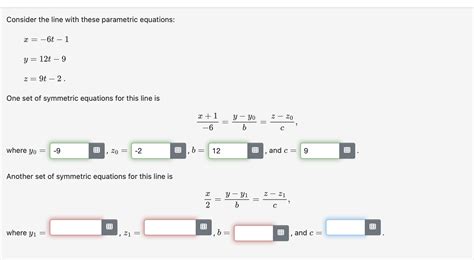 solved consider the line with these parametric equations