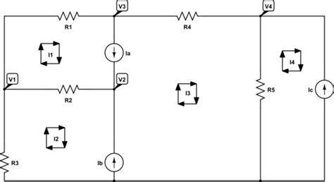 voltage writing the nodal and mesh equations for large circuit and