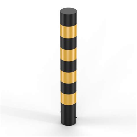 Heavy Duty Bollard Hi Vis Black And Yellow Dia 168mm And 194mm 1200mm A