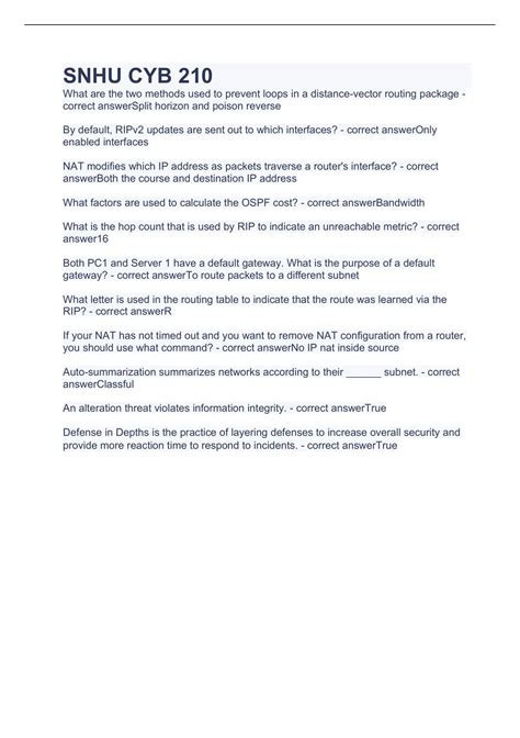 Snhu Cyb 210 2023 With Verified Questions And Answers Snhu Cyb 210 Stuvia Us