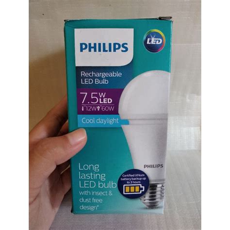Jual Lampu Emergency Philips Rechargeable Led Bulb Watt Watt Putih Cool Daylight Grosir