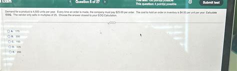 solved zxamquestion 6 ﻿of 27this question 4 ﻿point s