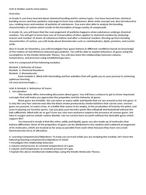 unit 4 module 1 pdf gases chemistry