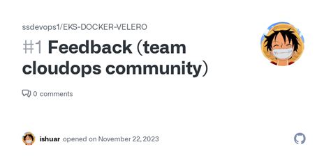 Feedback Team Cloudops Community · Issue 1 · Ssdevops1eks Docker