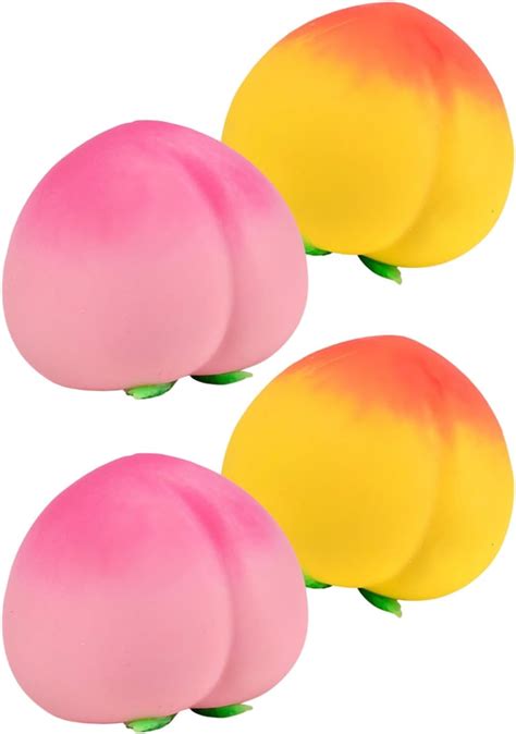 4pcs Peach Squishy Soft Squeezy Fruit Squishies 23in