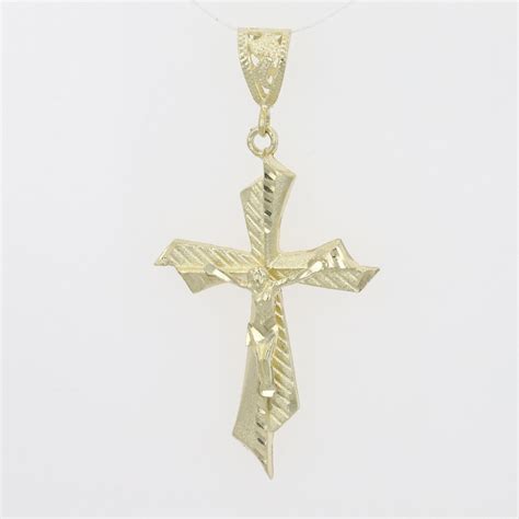 225 Religious Crucifix Cross Pendant Without Chain 10k Yellow Gold 3