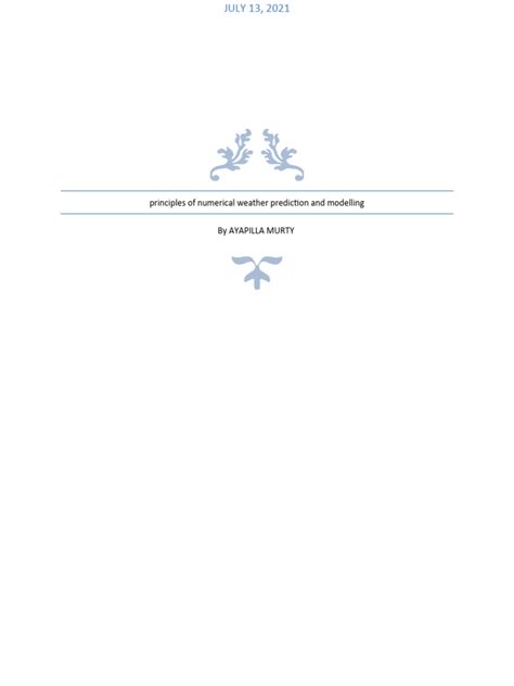 Principles Of Nwp Revised Pdf Numerical Weather Prediction