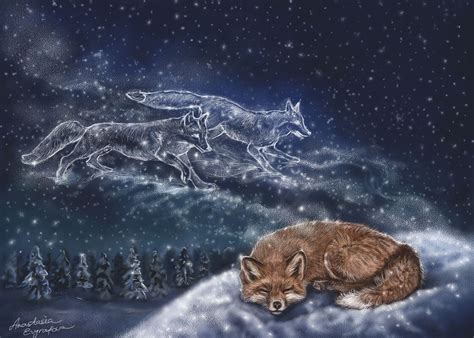 Foxy Dreams Poster By Anastasia Evgrafova Displate