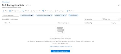 creating a new azure disk encryption set by setting up a new key vault