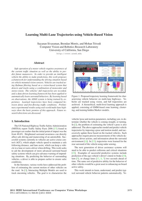 Pdf Learning Multi Lane Trajectories Using Vehicle Based Vision