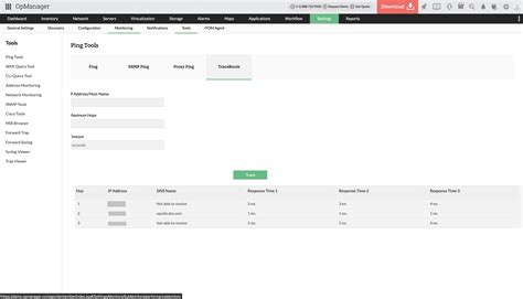 Traceroute Tool Manageengine Opmanager