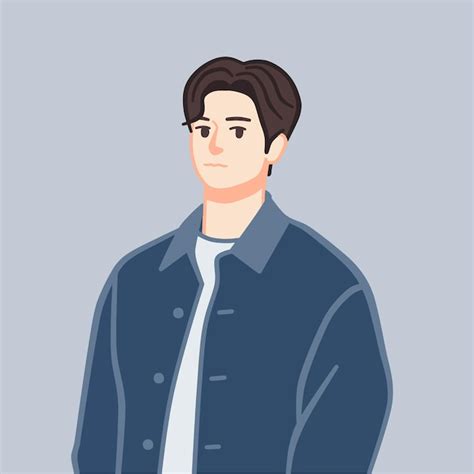 Ilustración vectorial del chico guapo coreano Vector Premium