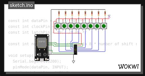 74hc195 Piso Shift Register With Esp32 Wokwi Esp32 Stm32 Arduino
