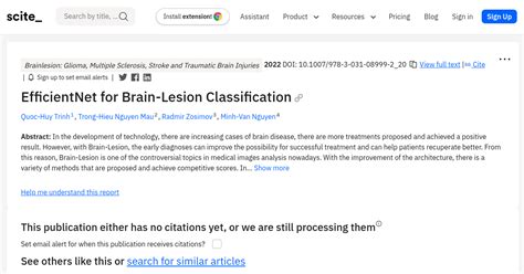 Efficientnet For Brain Lesion Classification [scite Report]