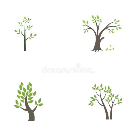 Tree Logo Design With Template Vector Concept Stock Vector