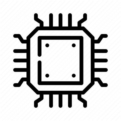 cpu microprocessor processor chip security icon download on