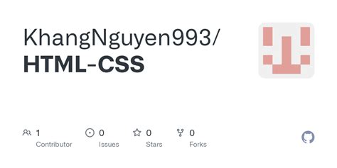 GitHub KhangNguyen HTML CSS