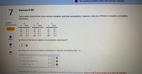solved three tables listed below show random varlables and