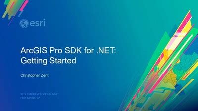 ArcGIS Pro SDK For NET Getting Started Esri Videos GIS Events ArcGIS Products Industries