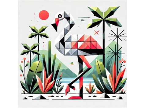 Cubist Flamingo In A Sharp Geometric Ju Graphic By Clipartguru · Creative Fabrica
