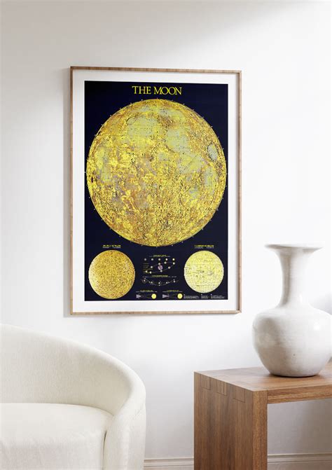 Detailed Map Of The Moon And Moon Phases Poster Astrology Wall Art