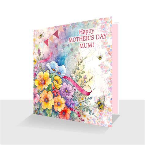 Happy Mother S Day Mum Card Colourful Bouquet Of Flowerss
