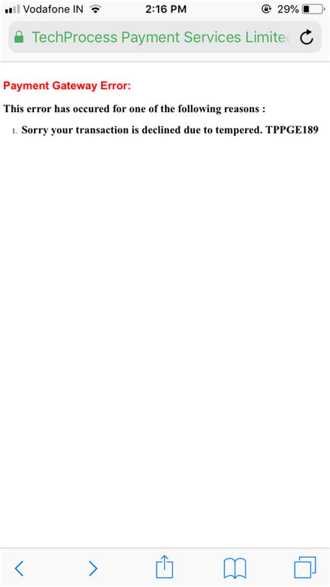 Paynimo Techprocess Payment Services — Payment Gateway Error