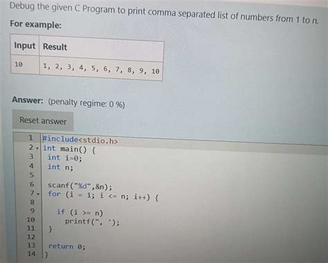 Debug The Given C Program To Print Comma Studyx