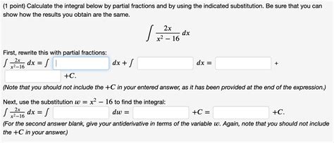 Solved Point Calculate The Integral Below By Partial Chegg