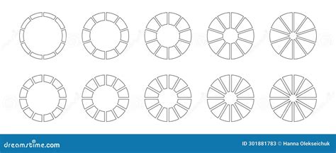 Wheel Round Diagram Part Symbol Pie Chart Color Icons Segment Slice Sign Circle Section Graph