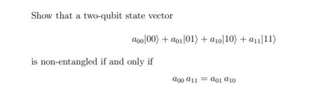 Solved Show That A Two Qubit State Vector 200 00 201 01