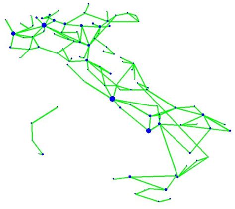 Scheme Of The Simplified Italian Railway Network Sardinian Cities Are