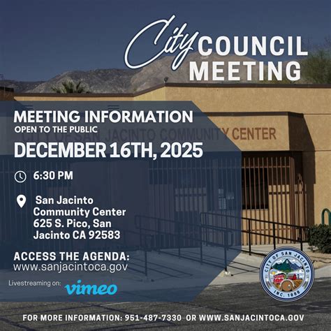 City Council City Of San Jacinto City Government Facebook
