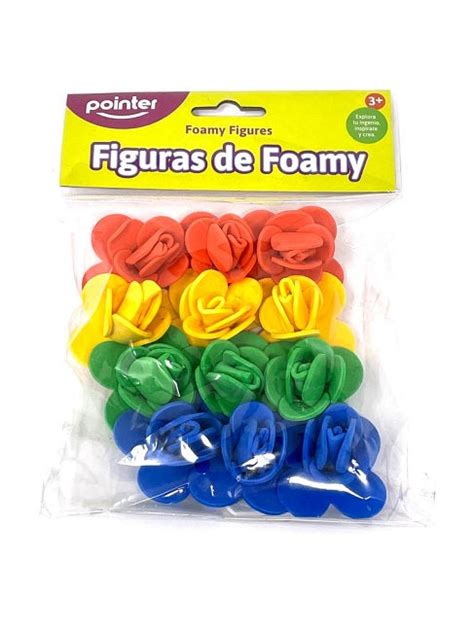 Pointer Foam Rose Assorted Colours 12ct