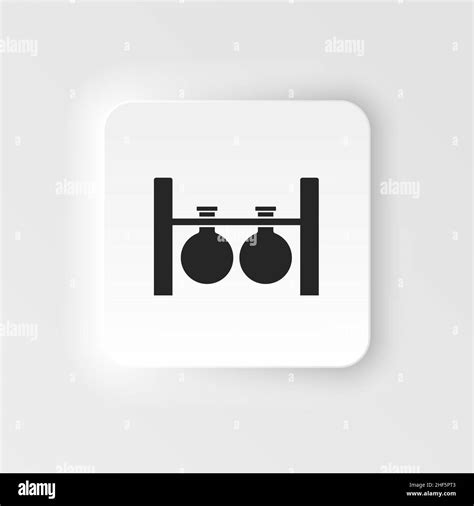 Laboratory Flask Bioengineering Neumorphic Style Vector Icon Biotechnology For Health