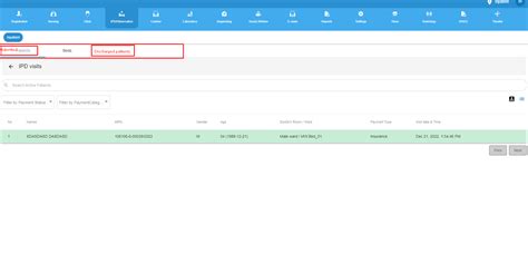 add list of patient already discharged by introducing filter by date in