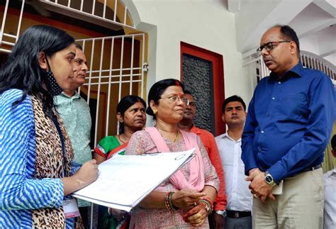 Enumerator Staff Collect Information From Residents For A Caste Based Survey