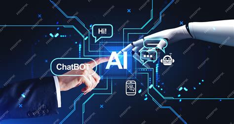 Premium Photo Human And Robot Finger Touch Ai Hologram And Chat Bot Communication