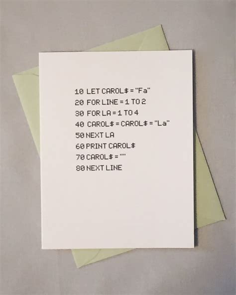 Nerdy Christmas Card Basic Computer Programming Language Etsy