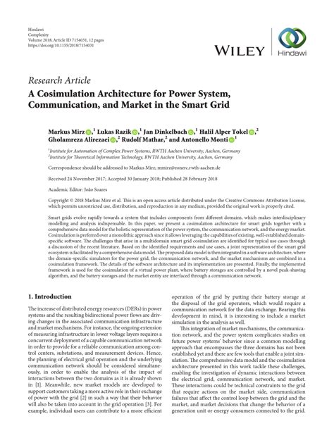 Pdf A Cosimulation Architecture For Power System Communication And Market In The Smart Grid