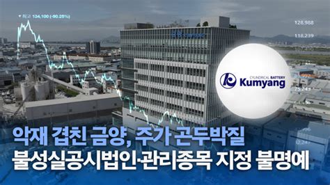 금양 악재 속 주가 곤두박질 불성실공시법인·관리종목 지정 불명예 Zum Tv