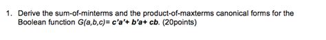 solved derive the sum of minterms and the