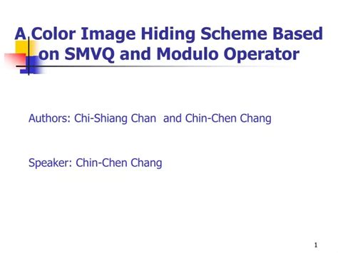ppt a color image hiding scheme based on smvq and modulo operator