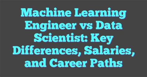 Machine Learning Engineer Vs Data Scientist Key Differences Salaries And Career Paths