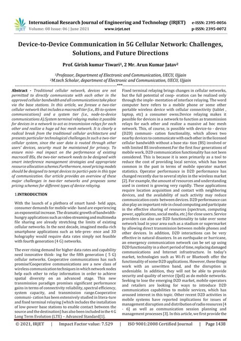 Device To Device Communication In 5g Environment Issues Solutions And