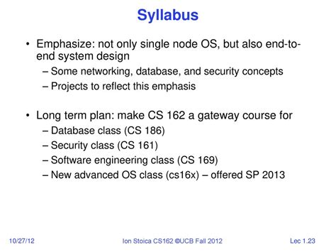 Cs162 Operating Systems And Systems Programming Lecture 1 Overview