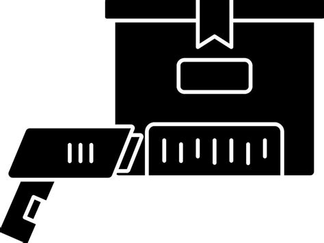 Parcel With Barcode Reader Icon In Black And White Color 25076961