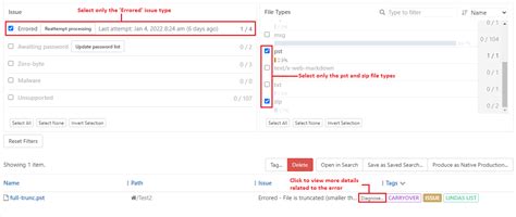 How To Handle Processing Errors On Container Files Goldfynch Support