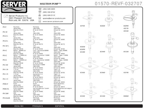 Server Solution Pump 81910 Instruction Manual Pdf Download Manualslib